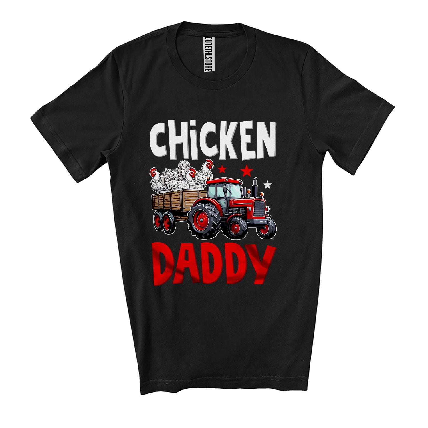 Chicken Dad; Humorous Father's Day Chicken On Trailer Tractor; Farm ...