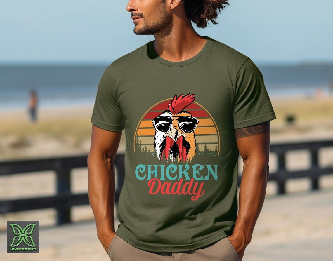 Chicken Daddy Shirt,Retro Chicken Dad Shirt,Father's Day Chicken Dad ...
