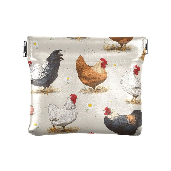 Chicken Daisy Wallet Small PU Leather Change Pouch Wallet for Women ...