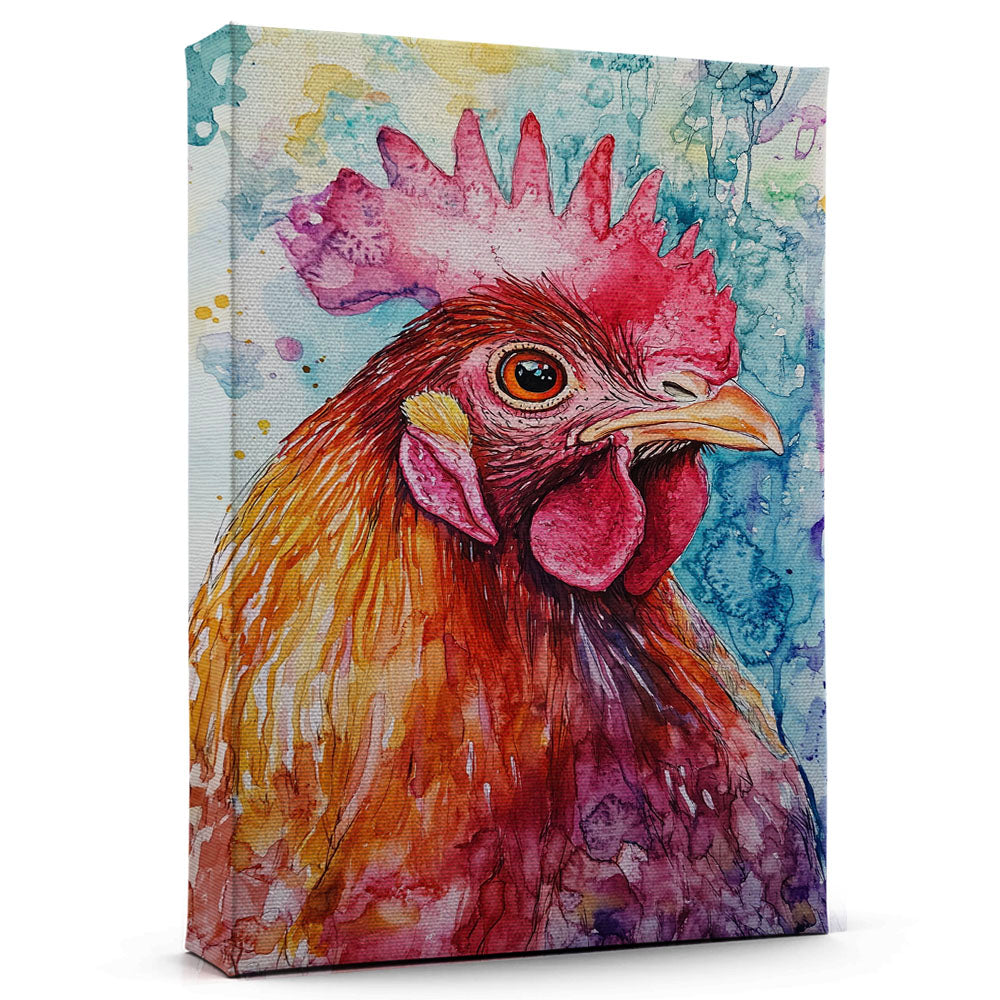 Chicken Dark Red Rhode Island Red Hen Canvas, Colorful Chicken Dark Red ...