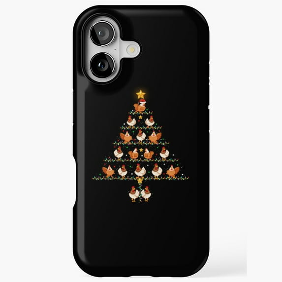 Chicken Decorating Christmas Tree Holiday Farm Fun Phone Case 17 16 15 ...