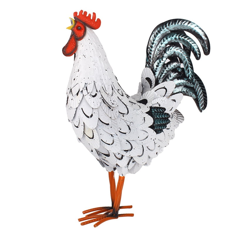 Chicken Decorative Metal Standing Animal Sculpture for Backyard Patio ...