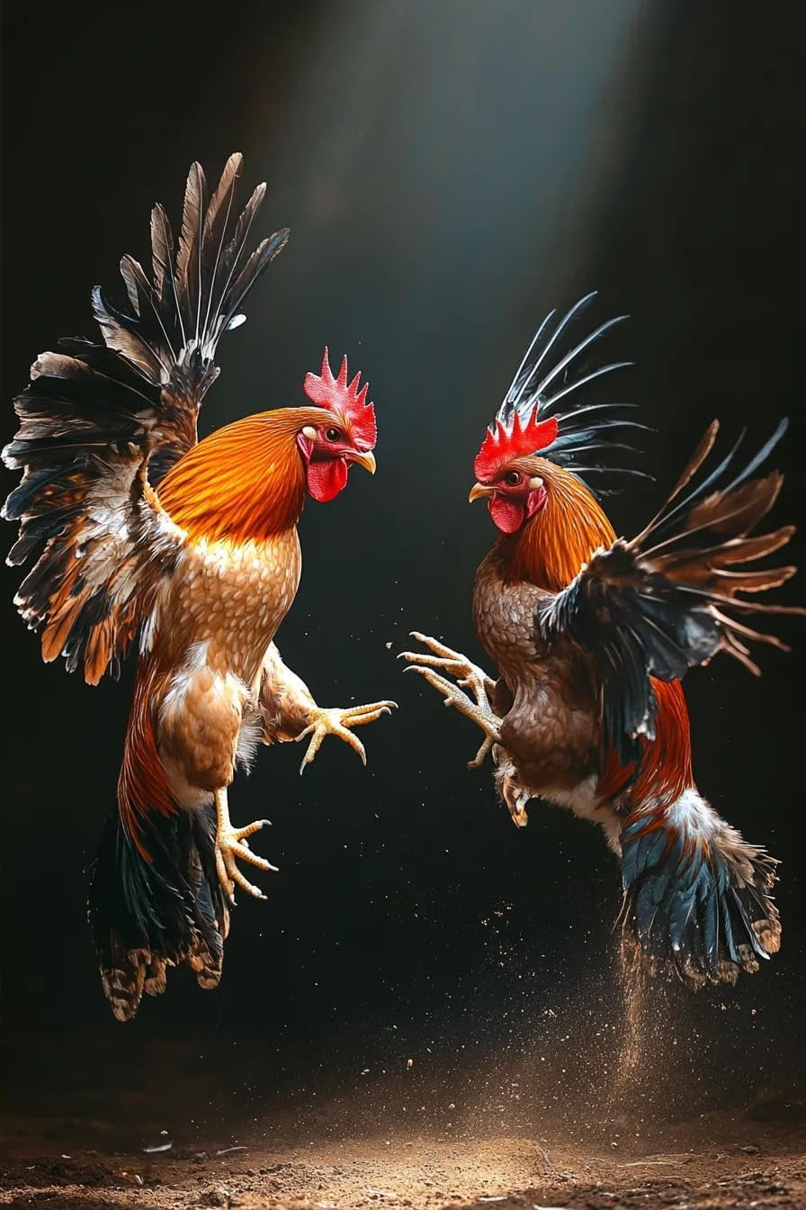 Chicken Diamond Art Kits For Adults,Two Roosters Fighting 5D Diamond ...