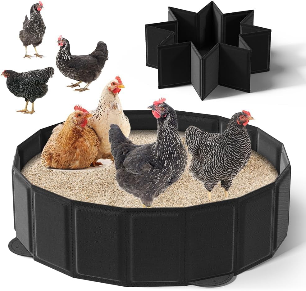 Chicken Dust Bath Tub Container, 31" D x 7.8" H Dust Bath for Chickens ...