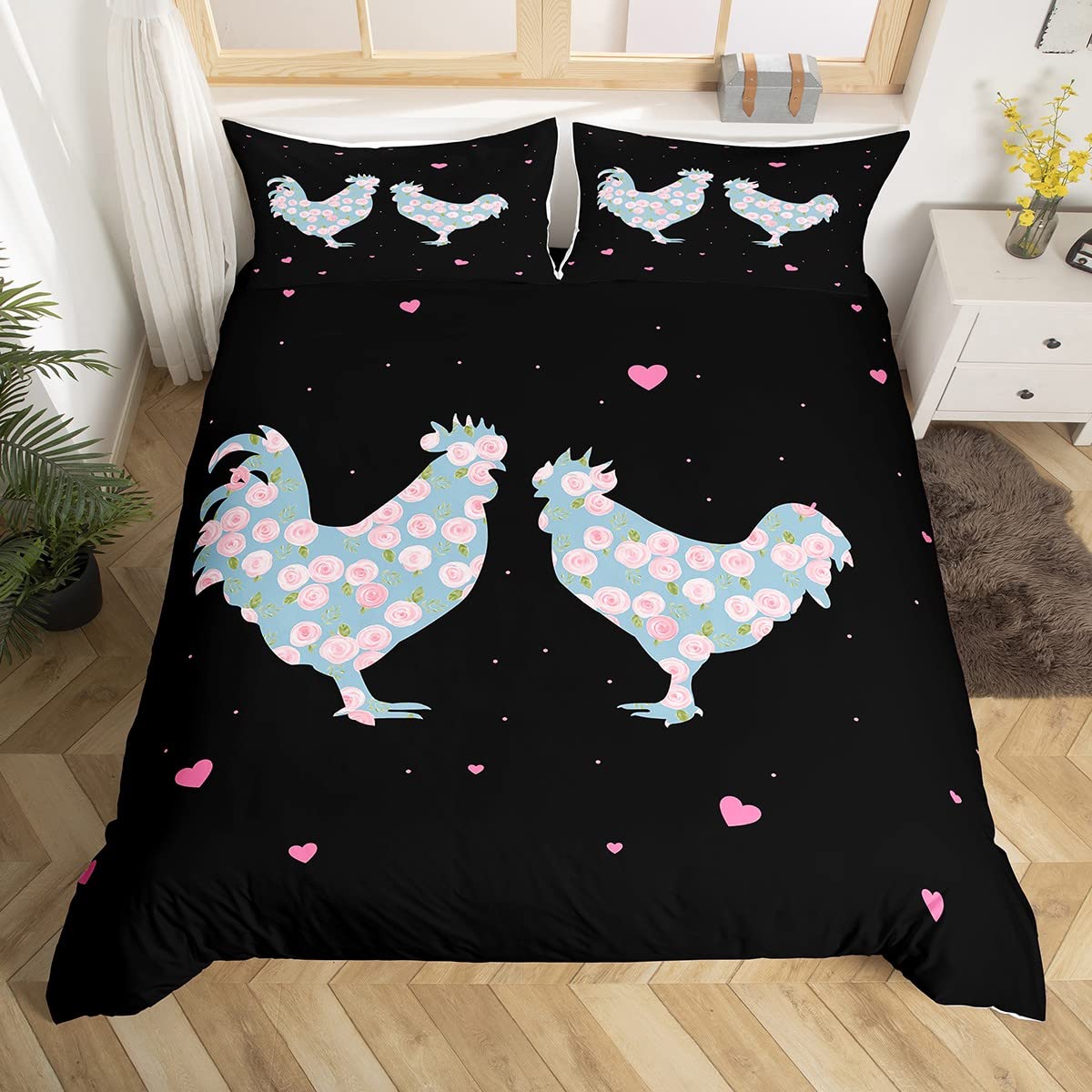 Chicken Duvet Cover Cartoon Chicken Comforter Cover for Kid Boy Girl ...