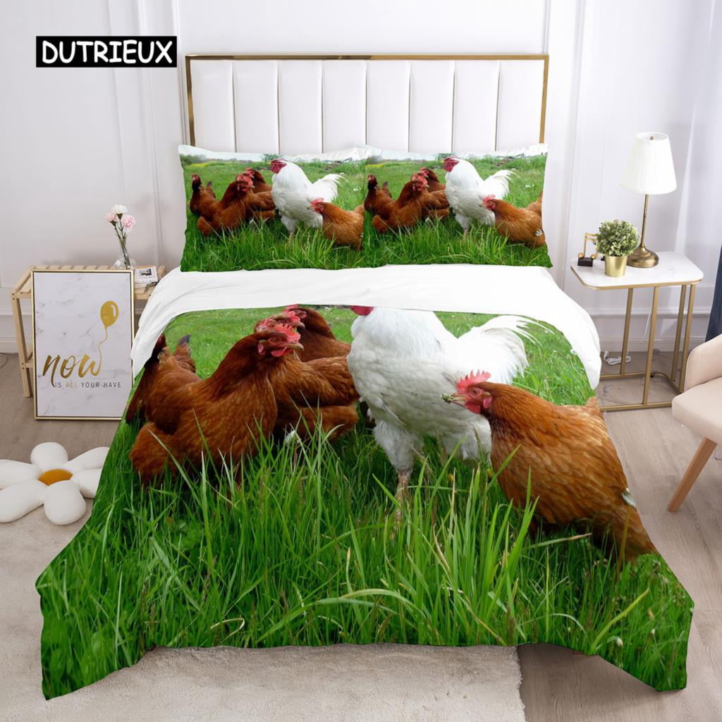 Chicken Duvet Cover Set Cool Animal Pattern Comforter Cover Funny ...