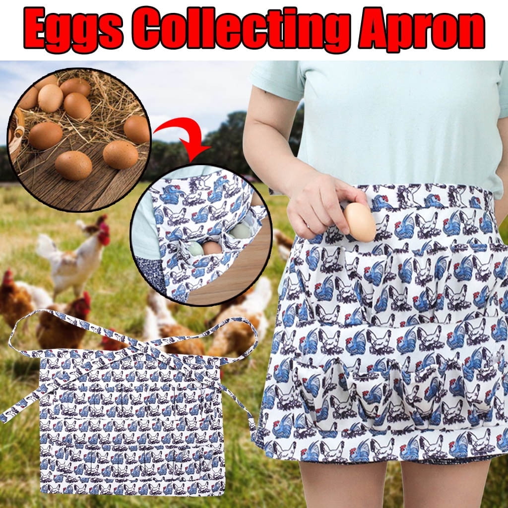 Chicken Egg Collecting Apron,12 Deep Pockets Eggs Collecting Gathering Holding Apron for Chicken ...