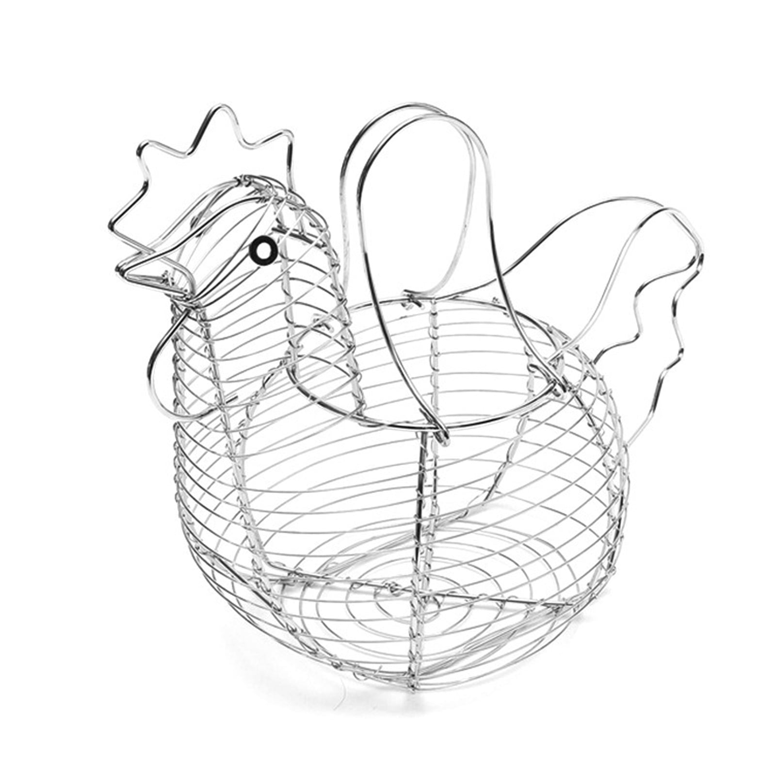 Chicken Egg Holder,Wire Egg Collecting Basket with Handle for Farm Eggs ...