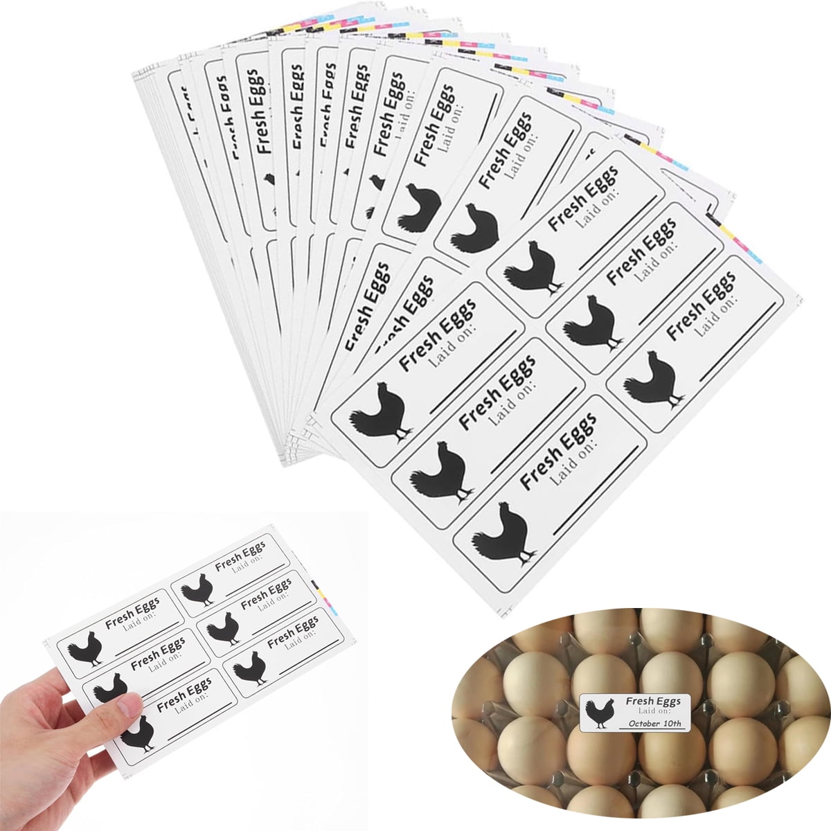 Chicken Egg Labels,Tutuviw 20 Sheets Farm Fresh Eggs Carton Stickers ...