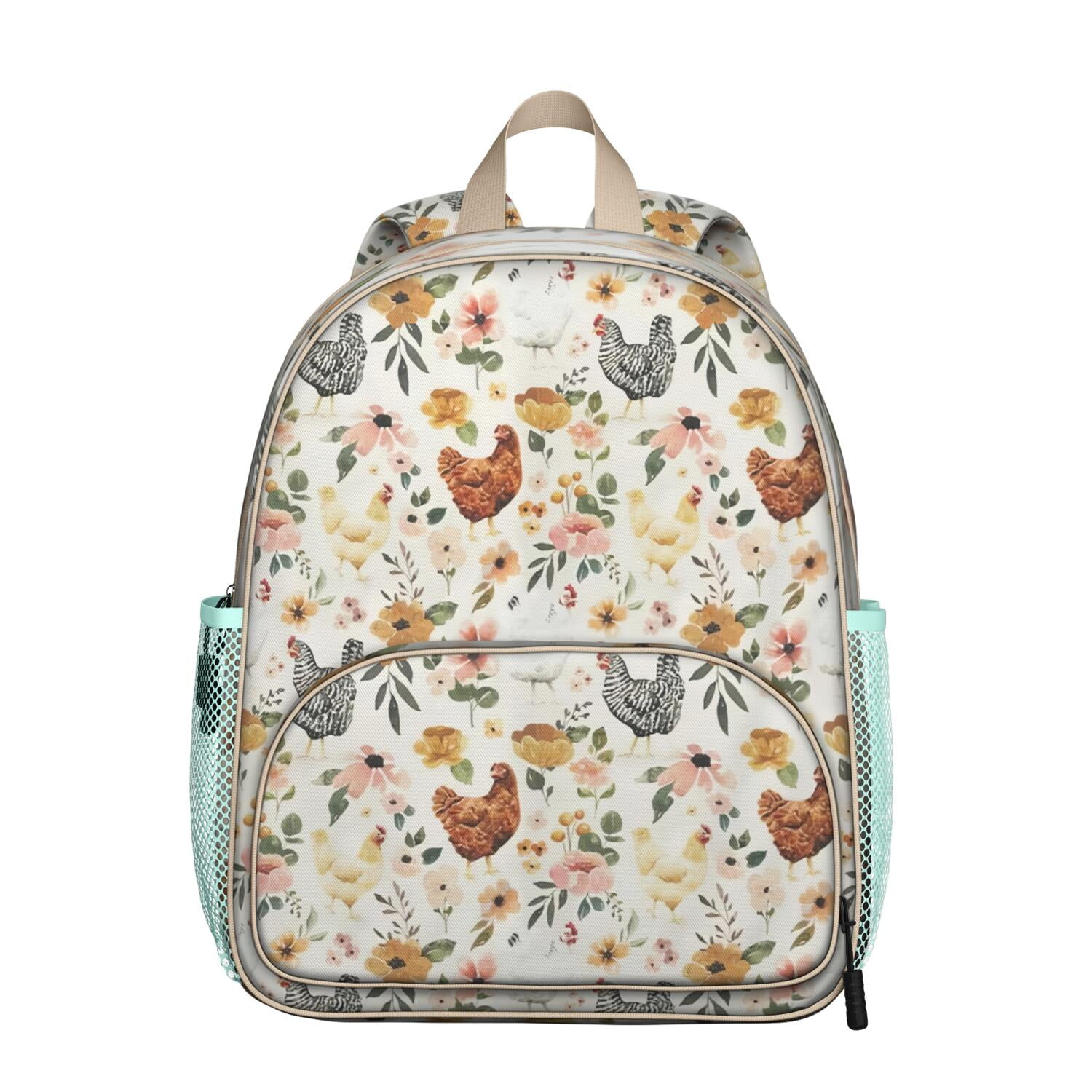 Chicken Egg Print Student Backpack – Cute Farm Cartoon Design with ...