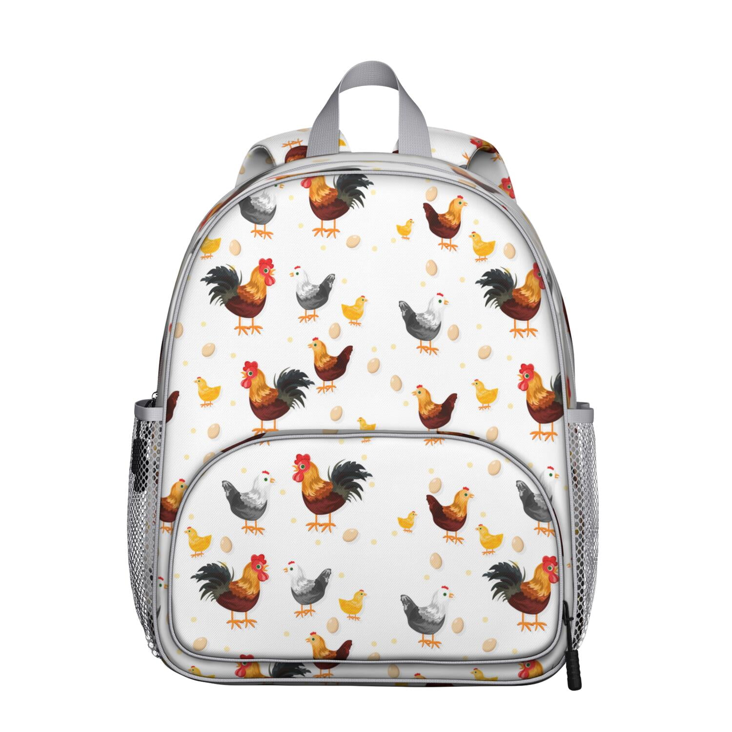 Chicken Egg Print Student Backpack – Cute Farm Cartoon Design with ...