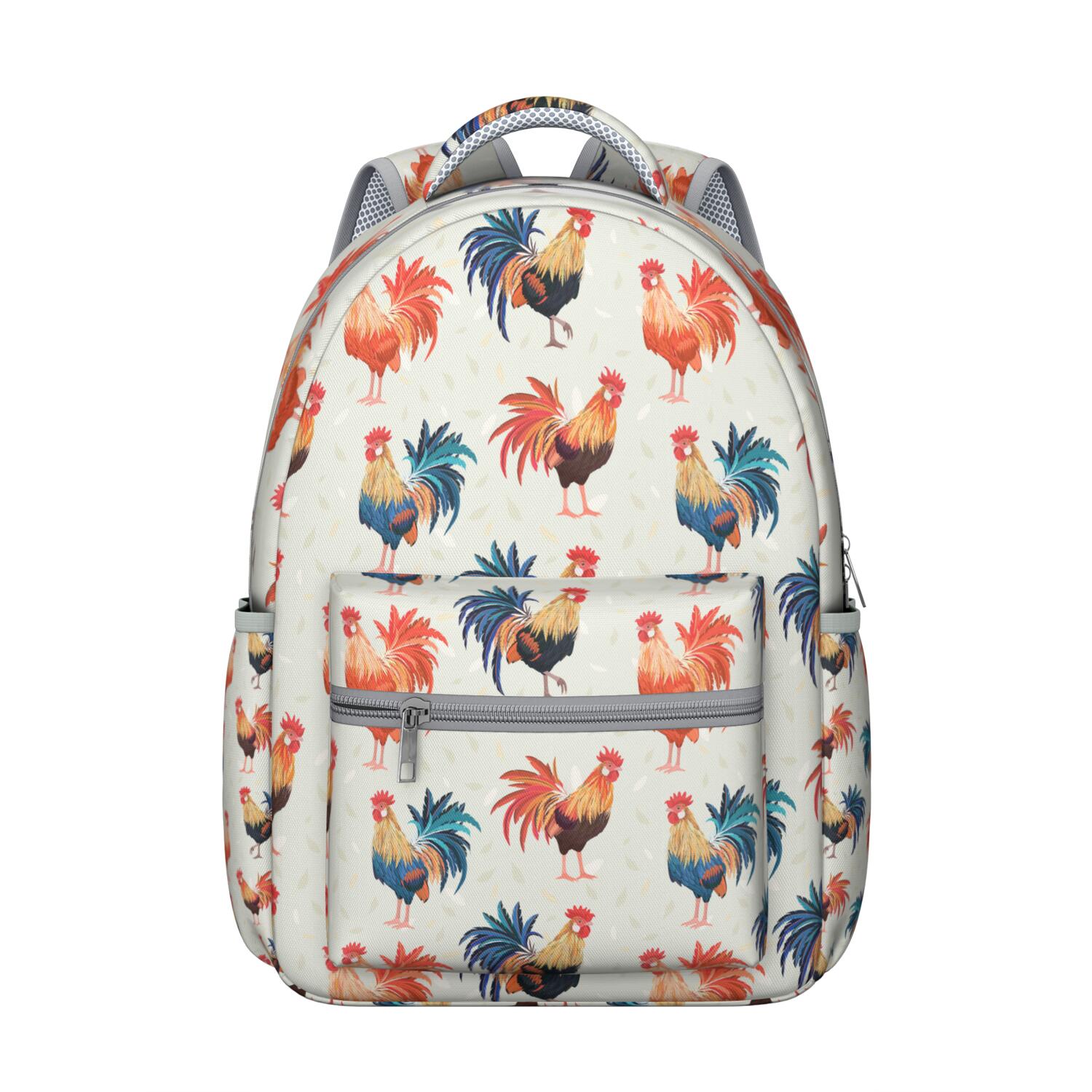 Chicken Egg Print Student Backpack for School Cartoon Hen Chick Farm ...
