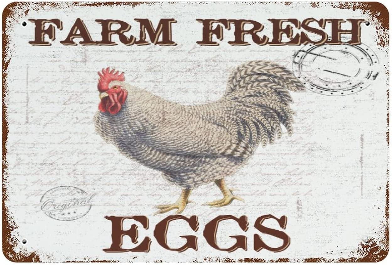 Chicken Egg Sale Market 8x12 inch Metal Signs, Farm Fresh Eggs Vintage Metal Tin Sign Vintage ...