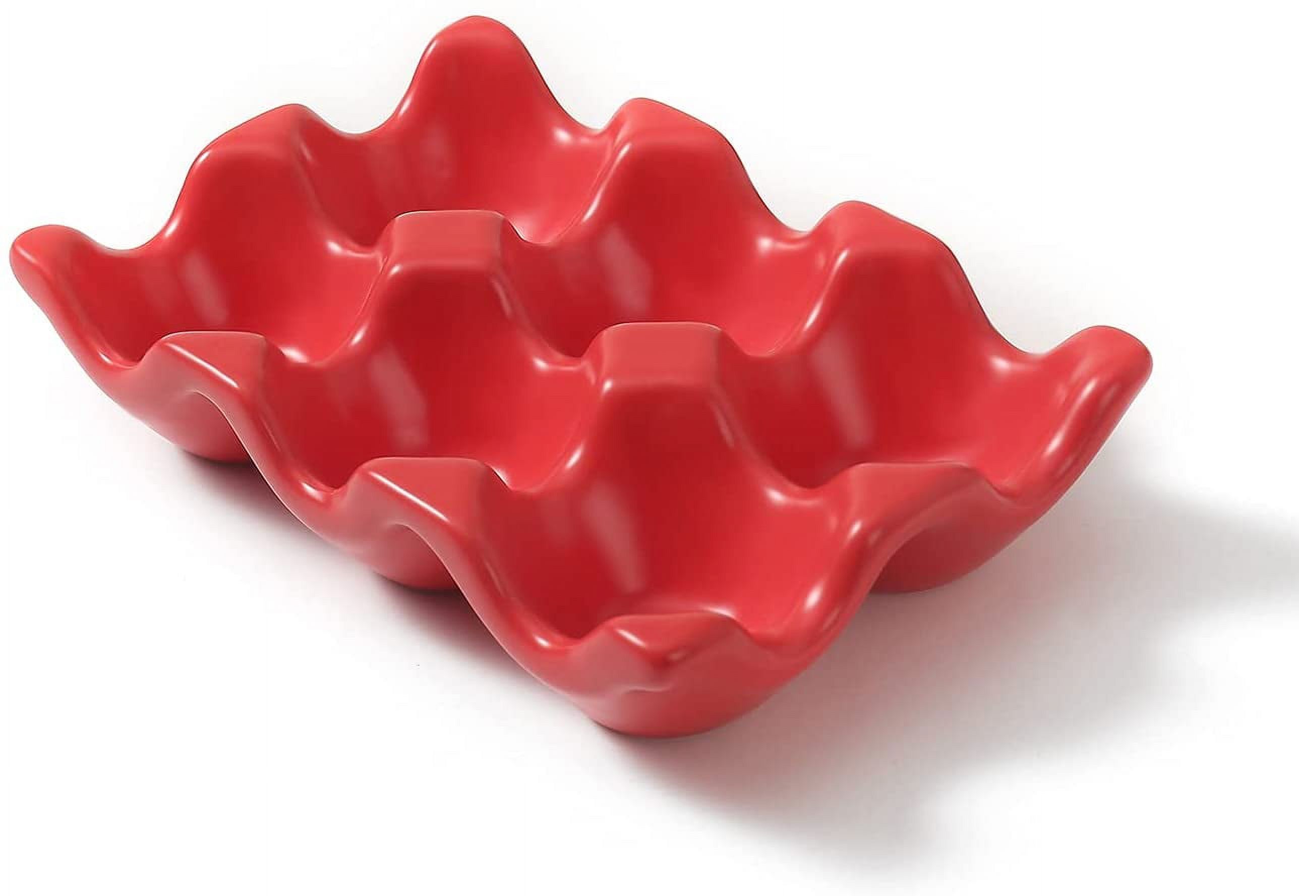 Chicken Egg Trays, Ceramic Egg Holder Food Storage Container with Egg ...
