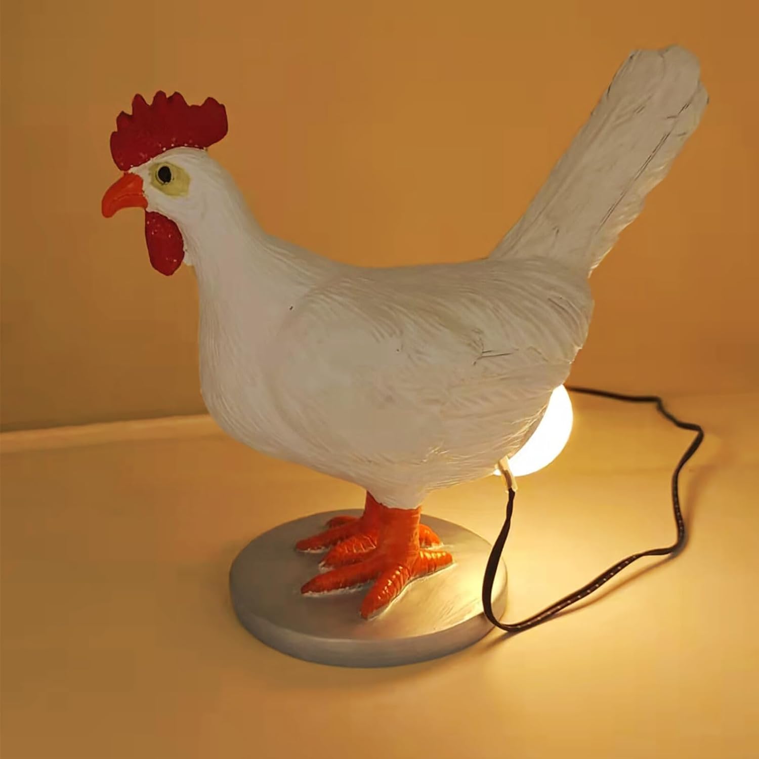 Chicken Egg lamp Lifelike Resin Chicken Egg Night Light,3D Hen Laying ...