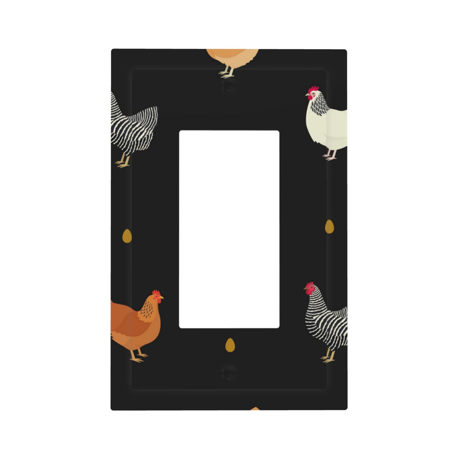 Chicken Eggs Cock Pattern Rooster Single Gang Wall Plate 1 Gang ...