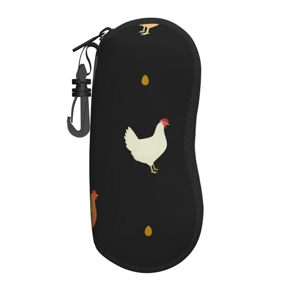 Chicken Eggs Cock Pattern Rooster Sunglasses Case Travel Zipper ...