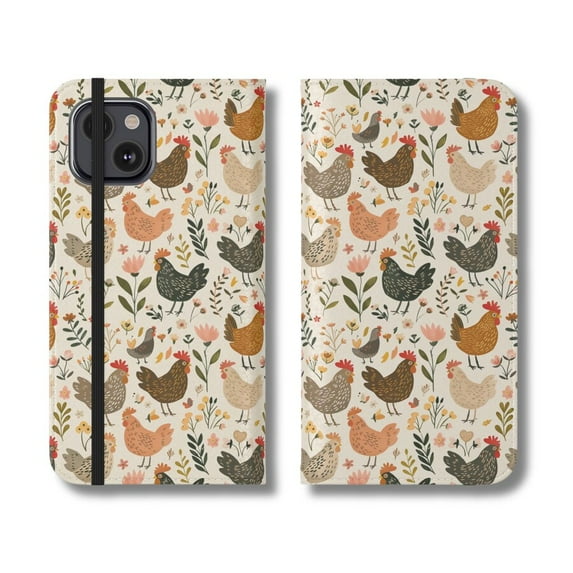 Chicken Farm Animal Hen and Rooster Country Life Flip Wallet Case 11 12 ...