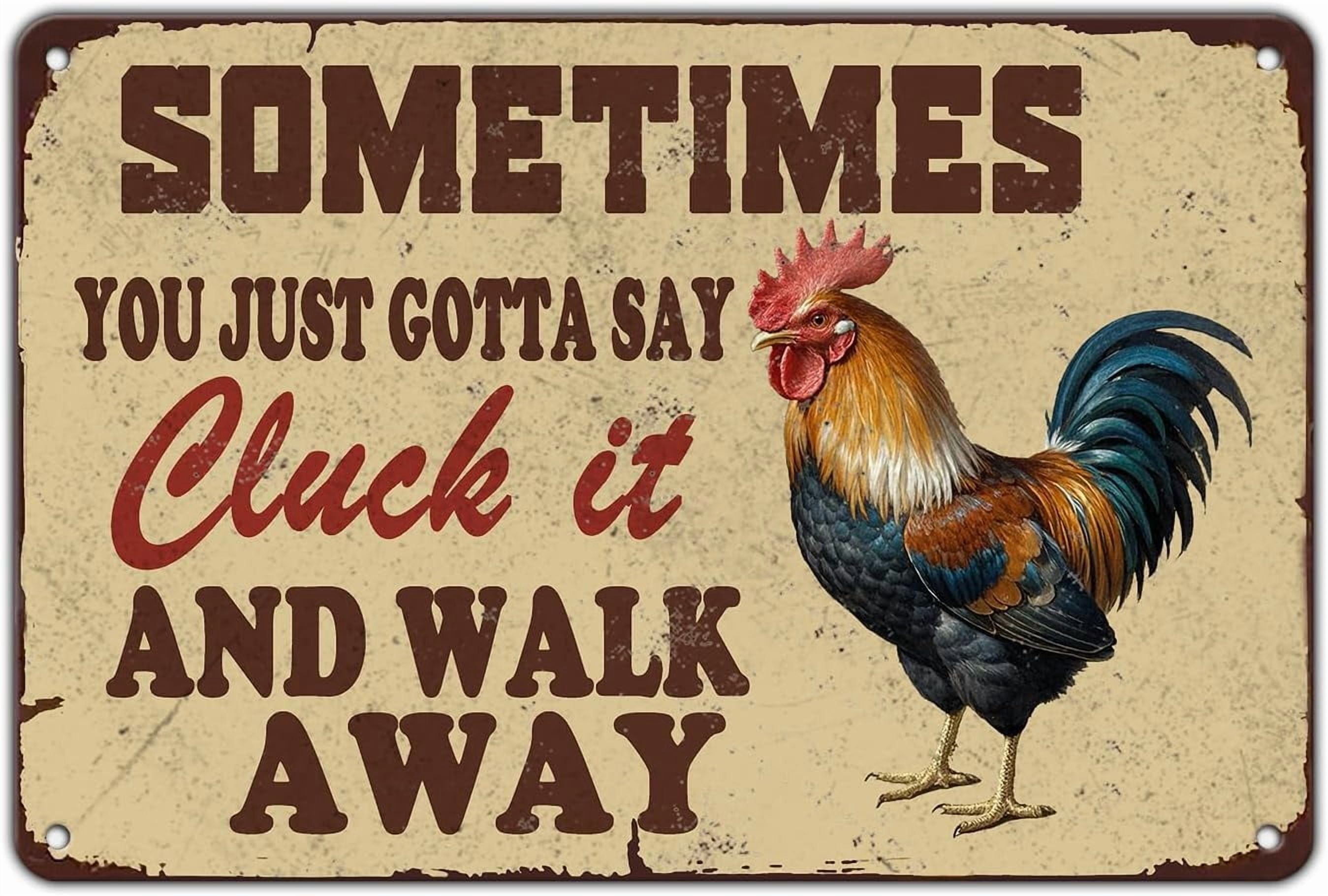 Chicken Farm Metal Tin Sign Chicken Cluck It Iron Sign Home Kitchen ...