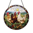Chicken Farm Scene Stained Glass Suncatcher – Rural Window Decor ...