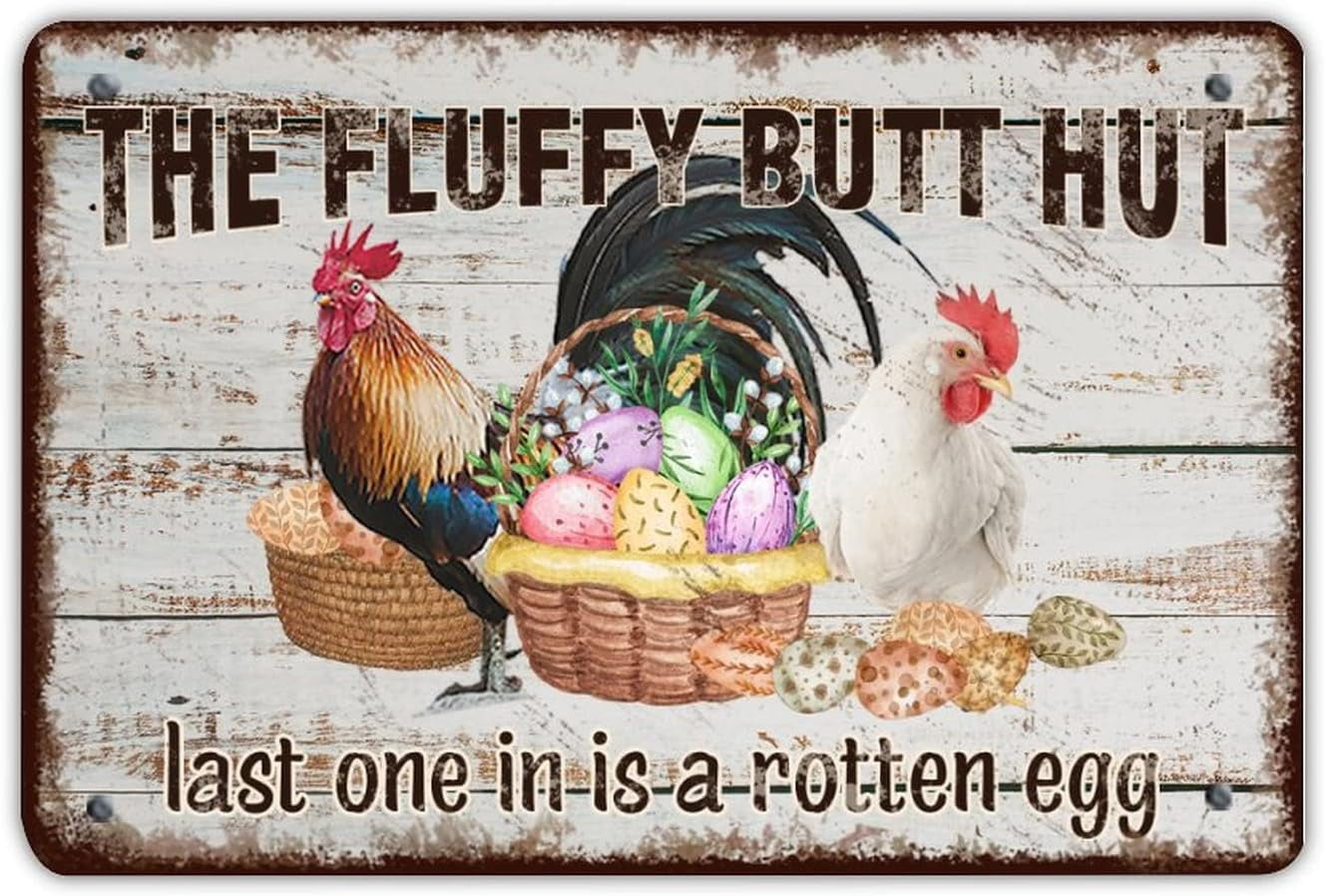 Chicken Farm Wall Art Metal Tin Sign Farmhouse Chicken Farm Wall Art ...