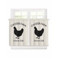 Chicken Farm Words on Linen Short Blackout Curtains 36 Inch Long ...