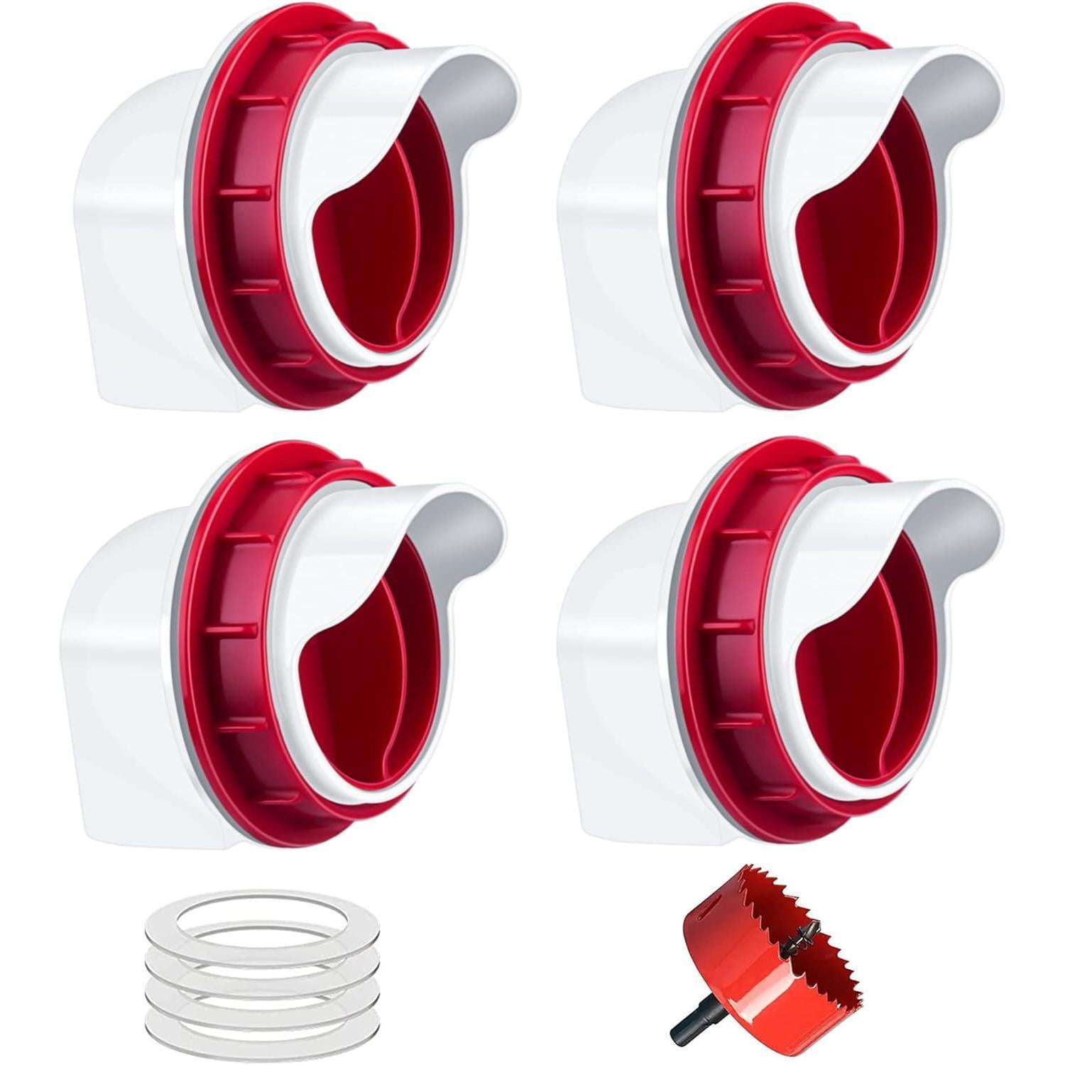 Chicken Feeders No Waste, DIY Automatic Poultry Feeder 4 Ports 1 Hole ...