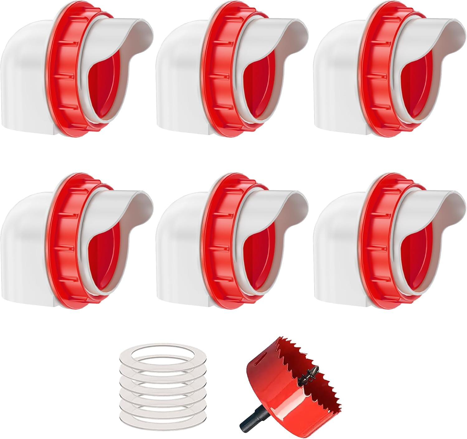 Chicken Feeders No Waste, DIY Automatic Poultry Feeder 6 Ports 1 Hole ...