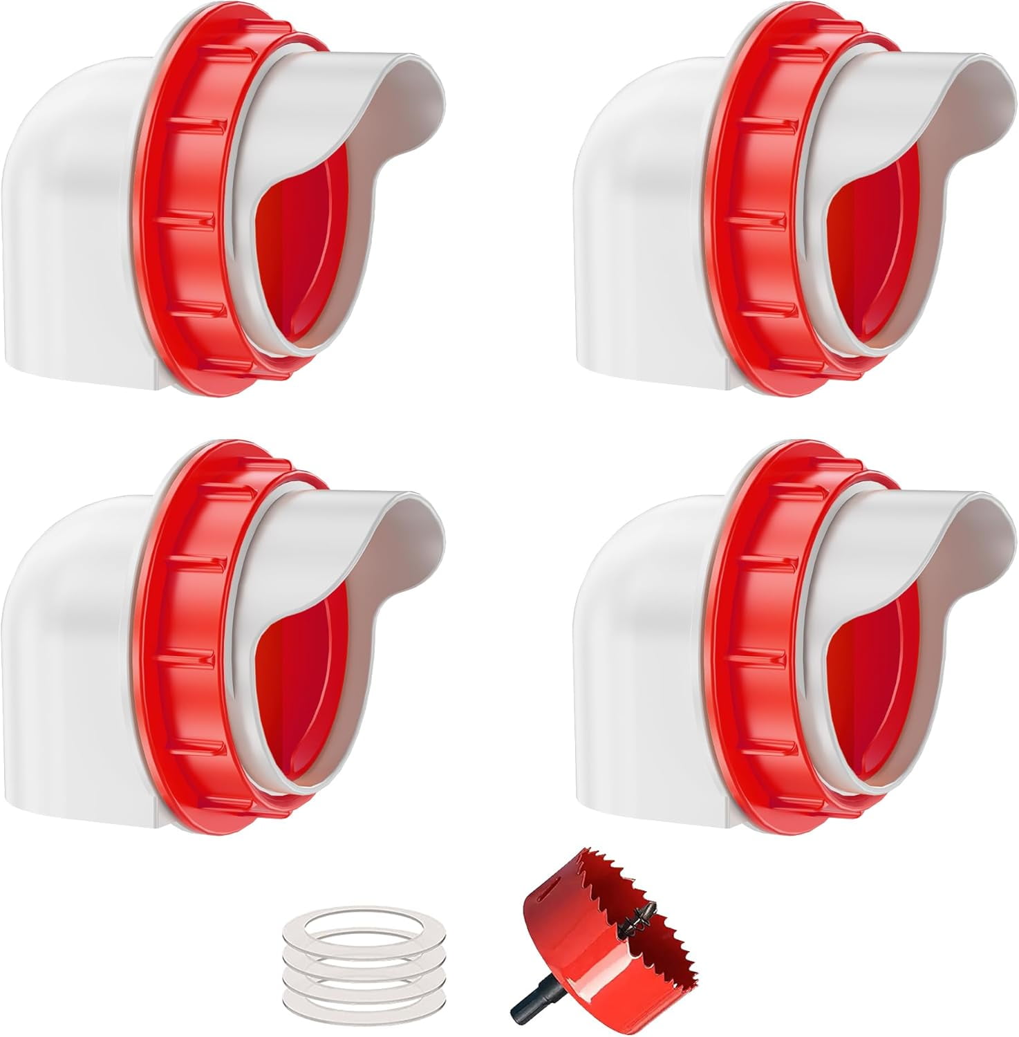 Chicken Feeders No Waste, DIY Automatic Poultry Feeder 6 Ports 1 Hole ...