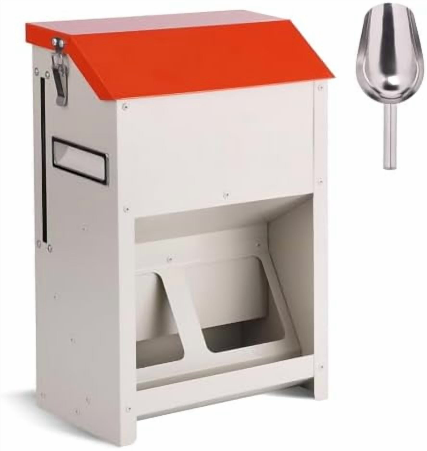 Chicken Feeders No Waste 20lbs Large Automatic Poultry Feeder with Lid ...