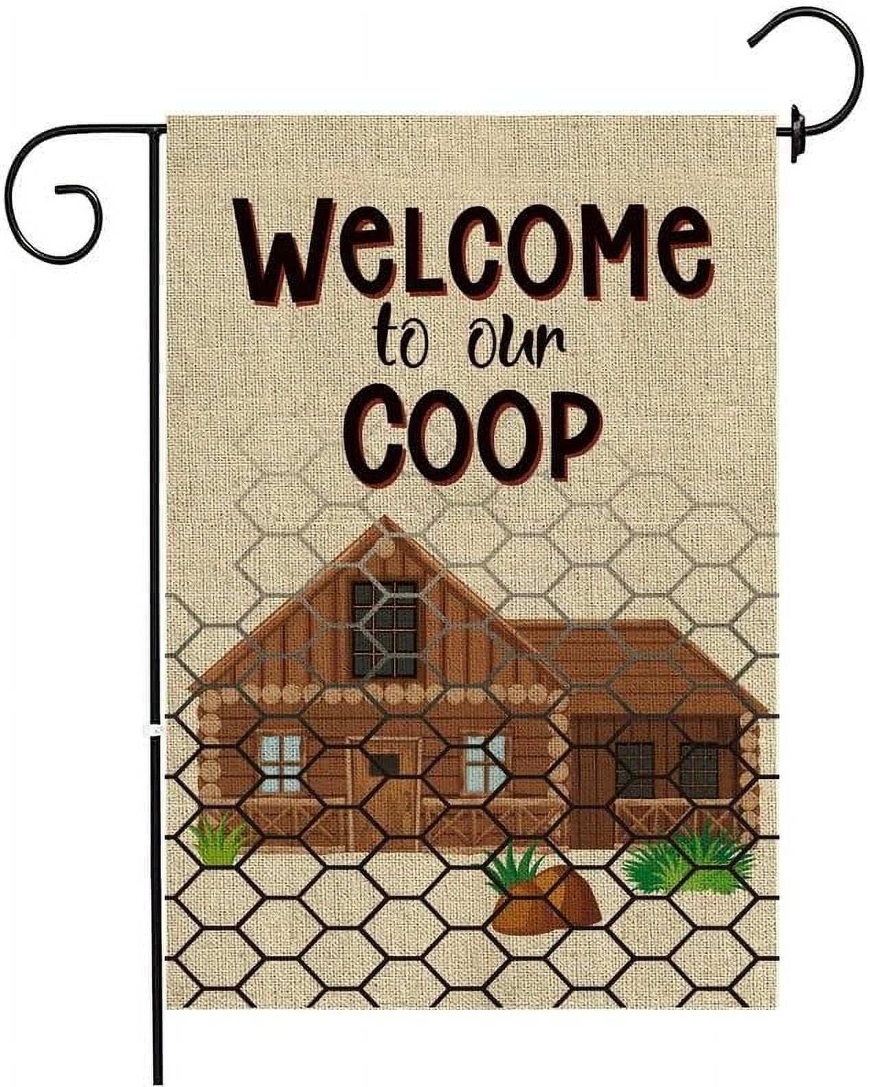 Chicken Flag Welcome Garden Flag Chicken Yard Outside Decorations ...