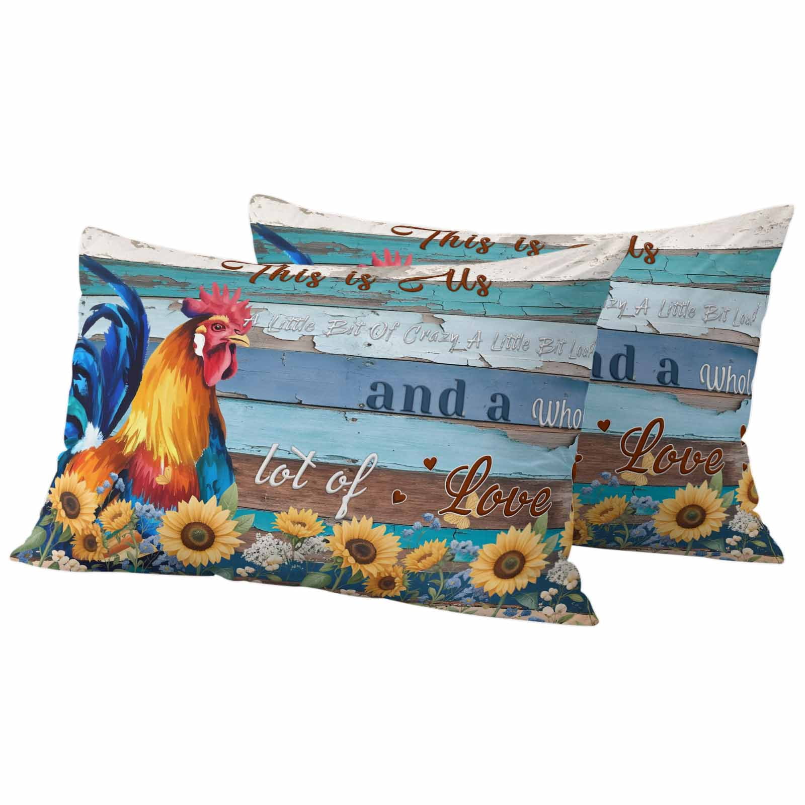 Chicken Flower Outdoor Pillow Covers Set of 2 Country Farmhouse Chicken ...