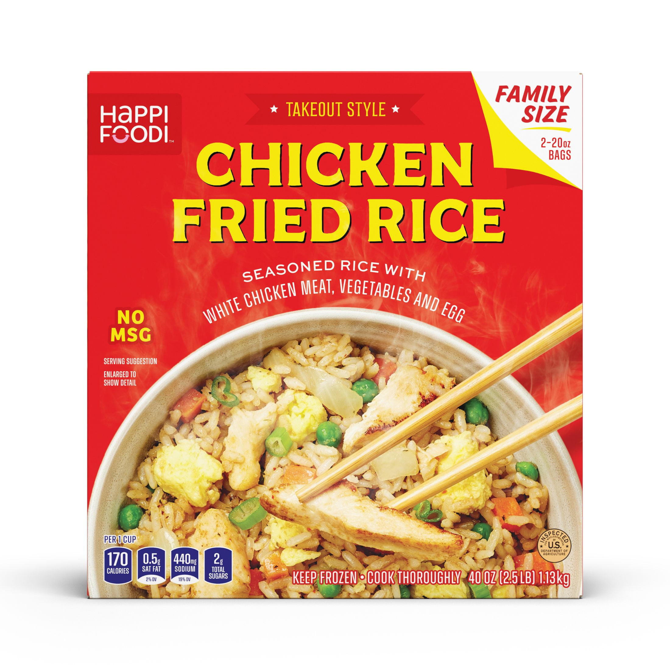 Happi Foodi Chicken Fried Rice - Frozen Family Size Rice Meal - 40 oz - Walmart.com