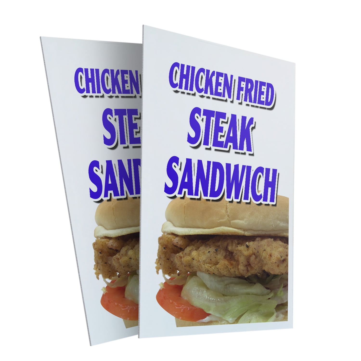 Chicken Fried Steak Sandwich (2-PACK) 24" x 36" Plastic Signs | Sign ...