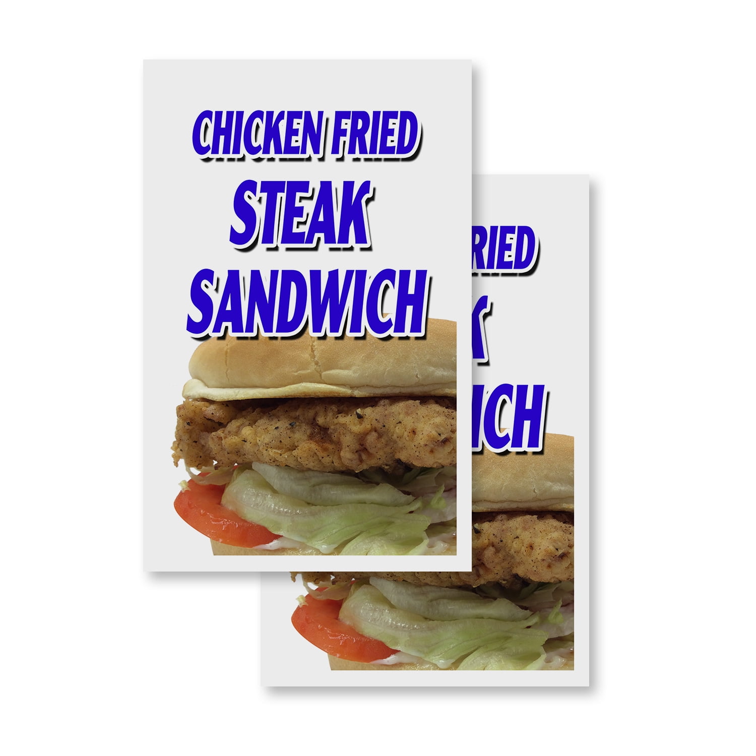 Chicken Fried Steak Sandwich (2-PACK) 24" x 36" Vinyl Decals | Sign ...
