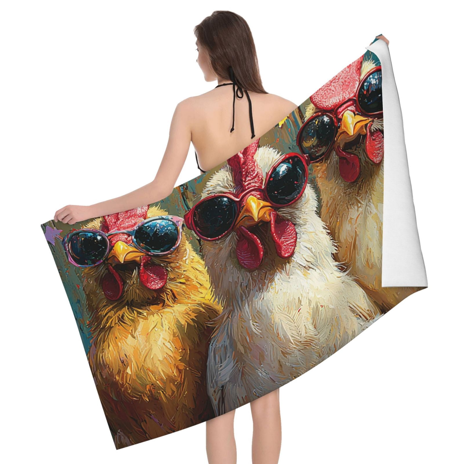 Chicken Funny Party Beach Bath Towel Gym Spa Shower Towels Pool Soft 32 ...
