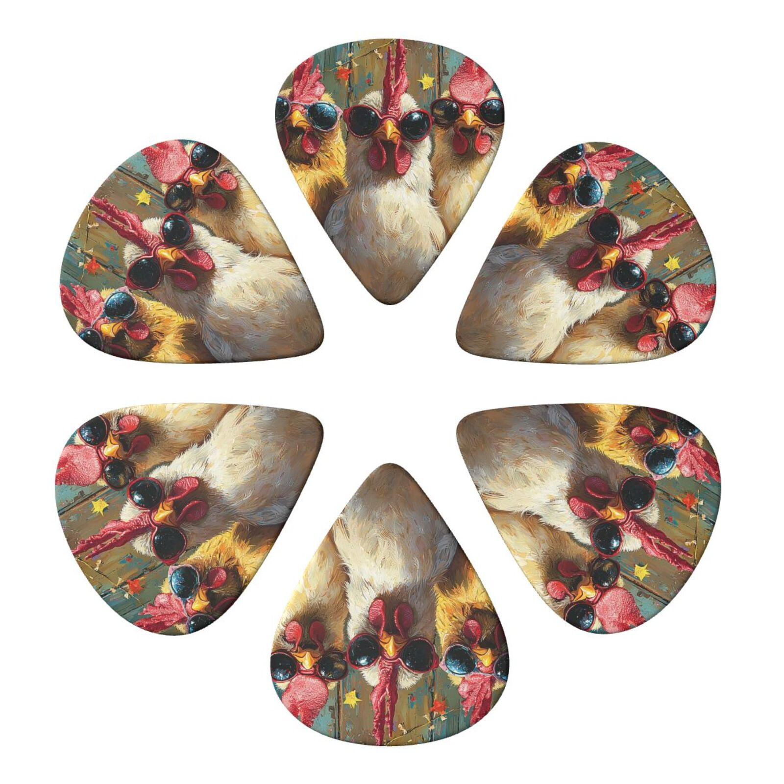 Chicken Funny Party Guitar Pick 6 Pack for Bass Acoustic Electric ...