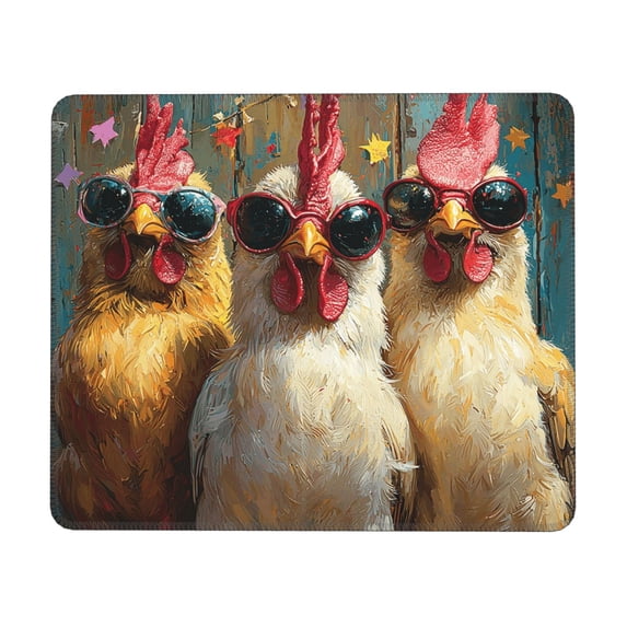 Chicken Funny Party Mouse Pad Non-Slip Rubber Gaming Mousepad Rectangle ...