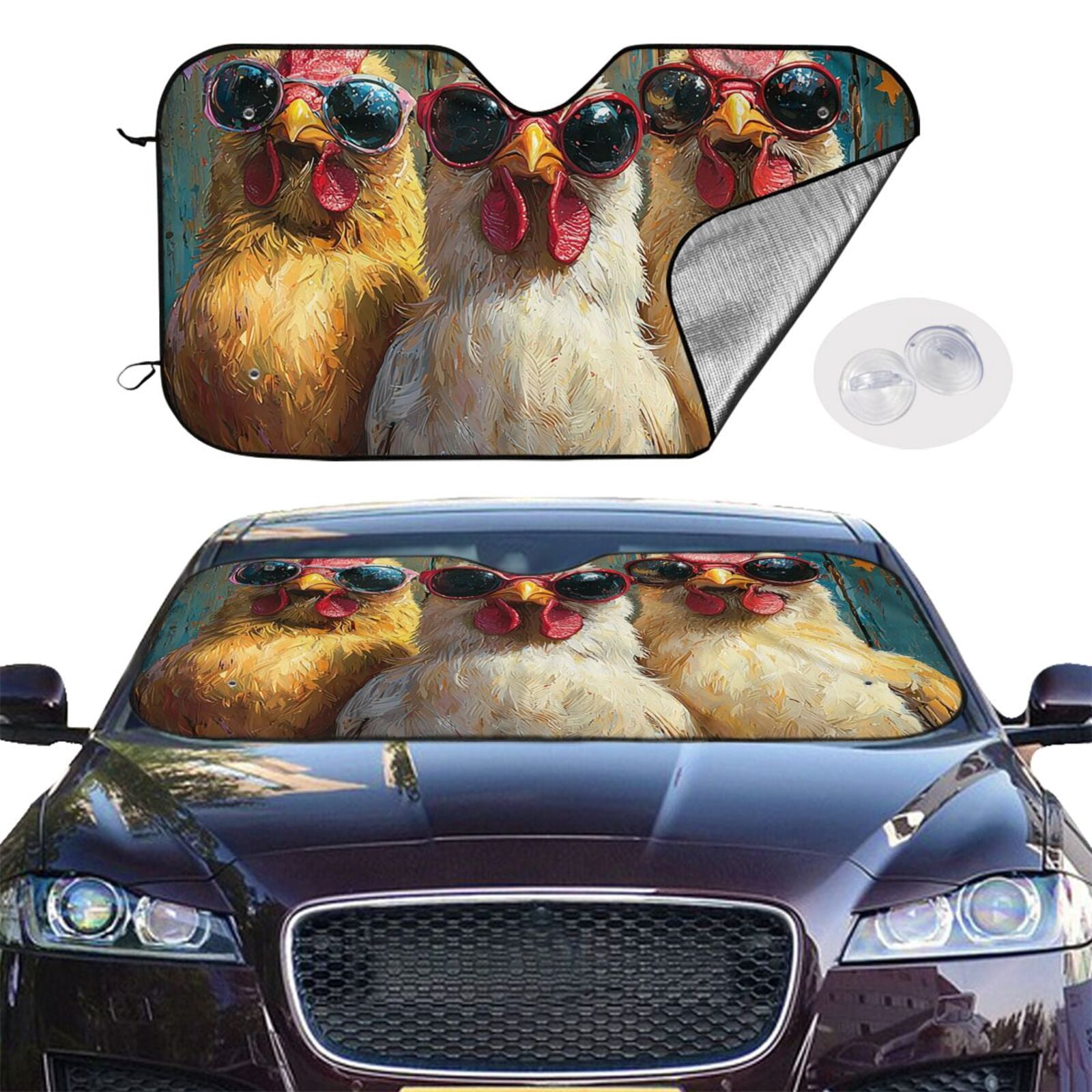 Chicken Funny Party Windshield Sunshade Sun Shade Front Window Car Sun ...