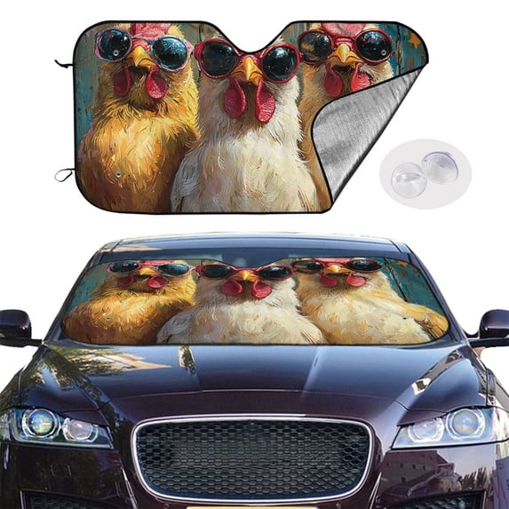 Chicken Funny Party Windshield Sunshade Sun Shade Front Window Car Sun ...