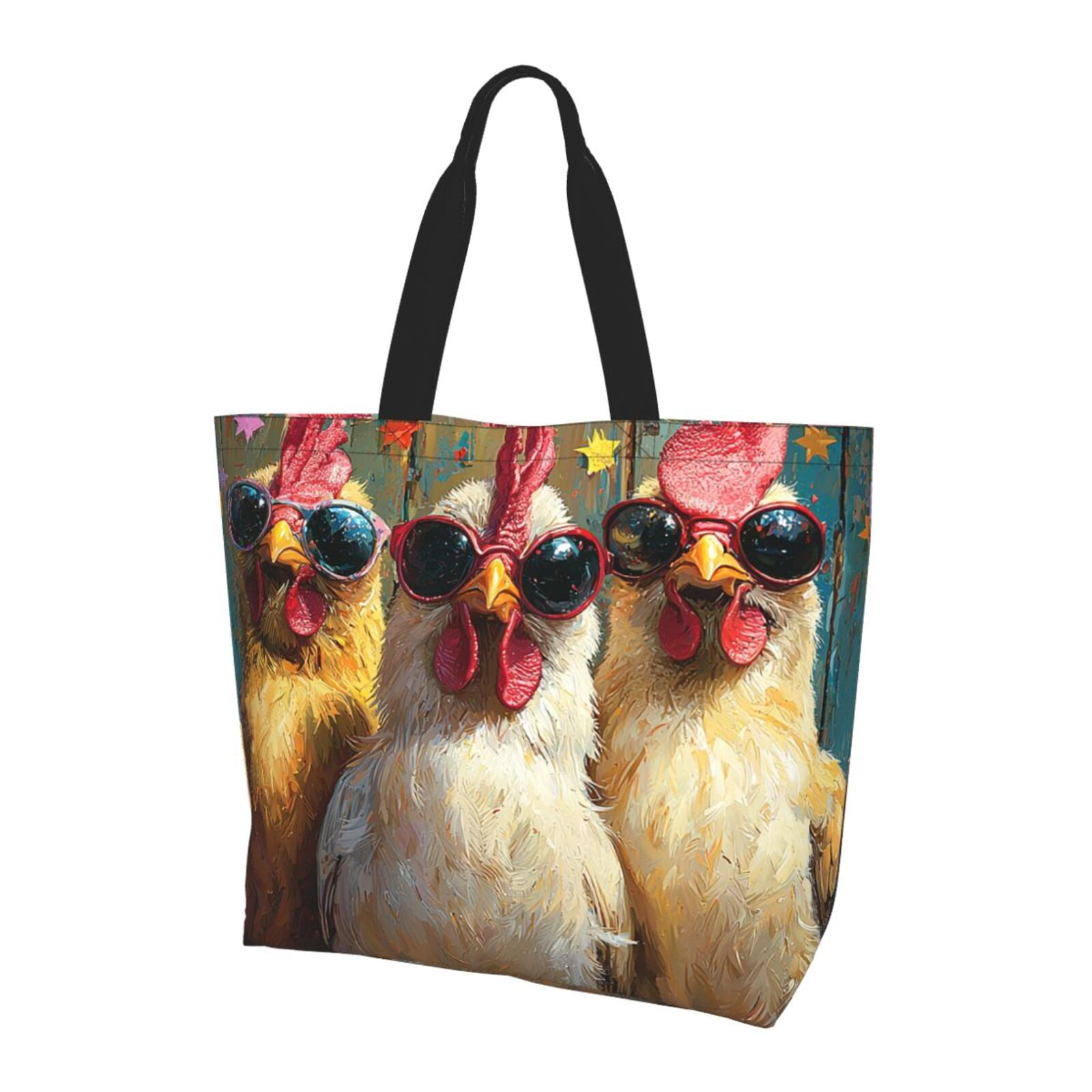 Chicken Funny Party Women Reusable Bag Large Shoulder Handbag Top ...