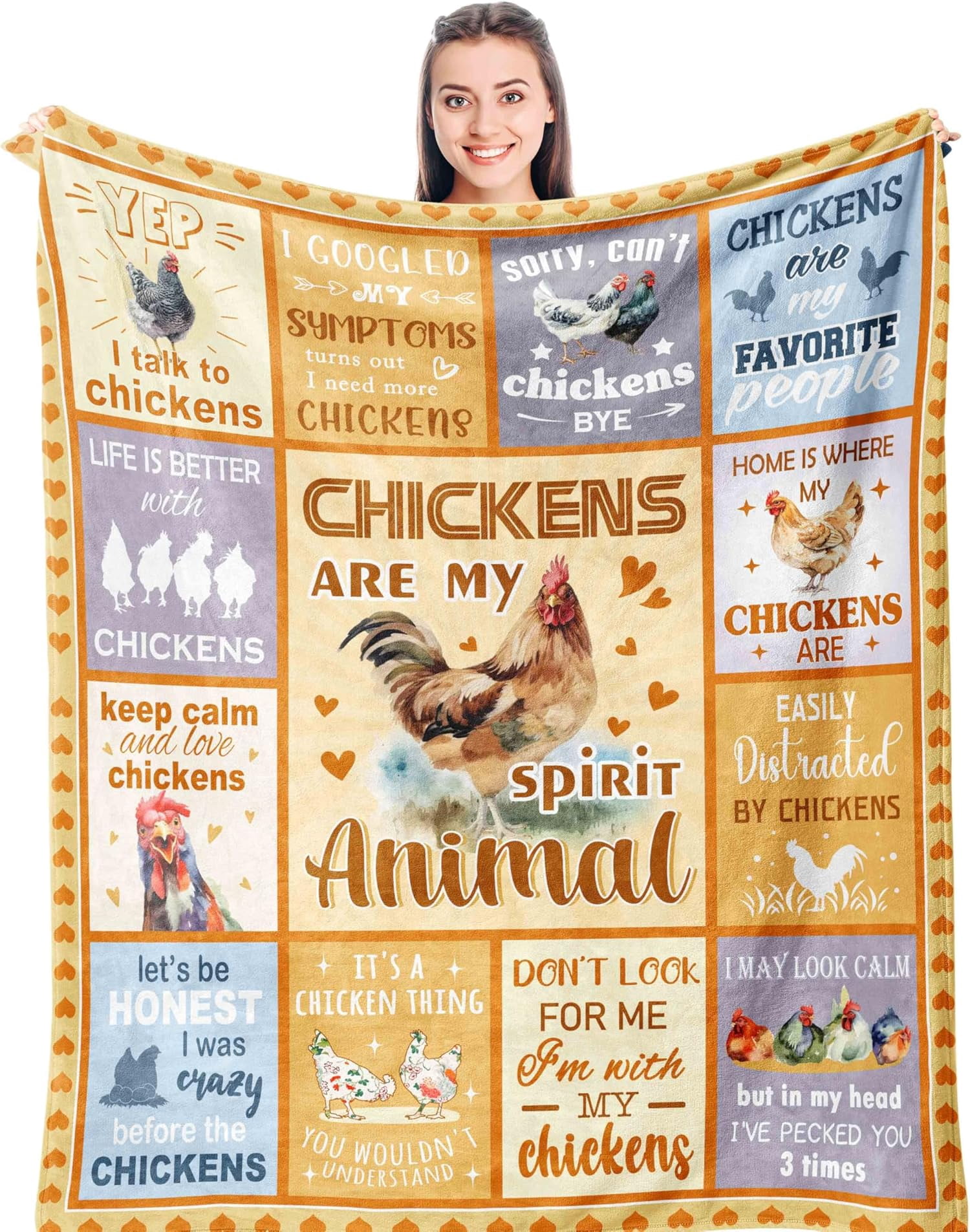 Chicken Gifts for Women/Men, Funny Chicken Blanket for People with ...