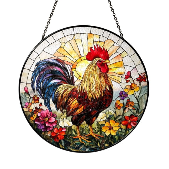 Chicken Glass Style Window Hanging – Country Home Decoration - Walmart.com