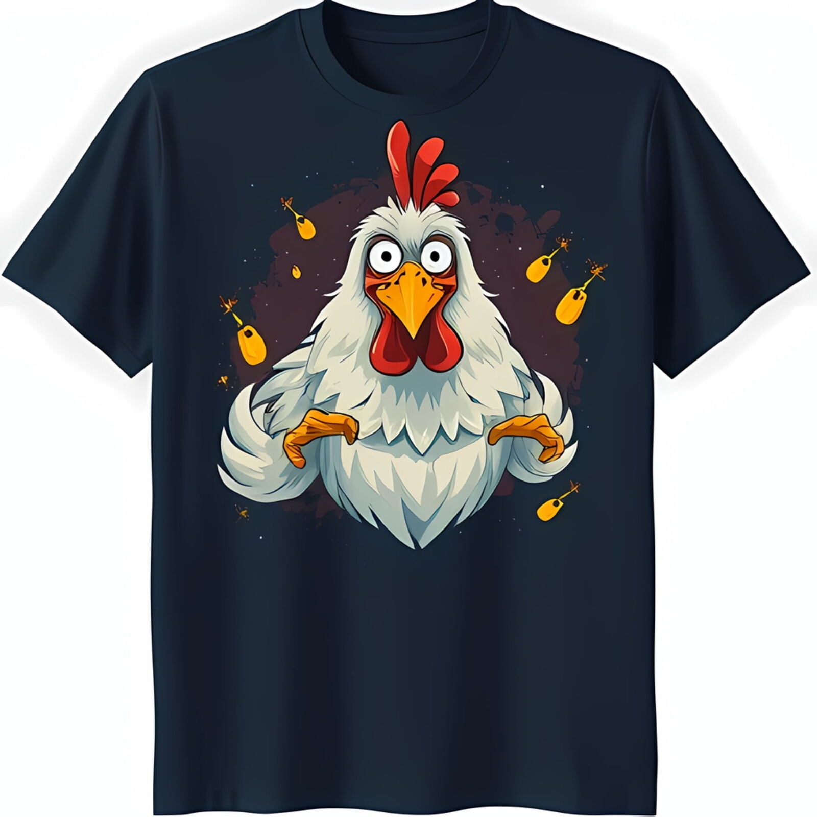 Chicken Graphic Tee Bold Black T-Shirt , Grateful Thankful Blessed ...