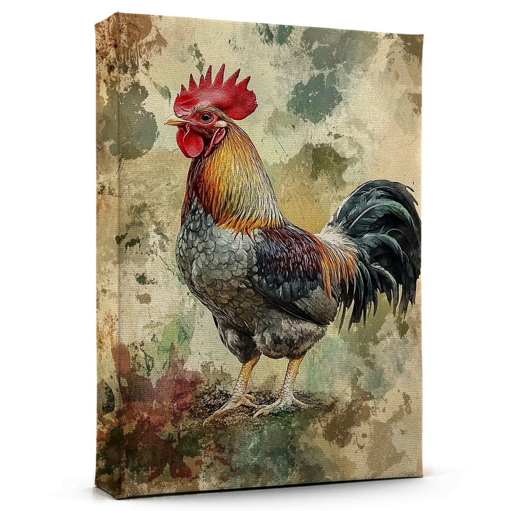 Chicken Gray Japanese Bantam Canvas, Colorful Chicken Gray Japanese ...