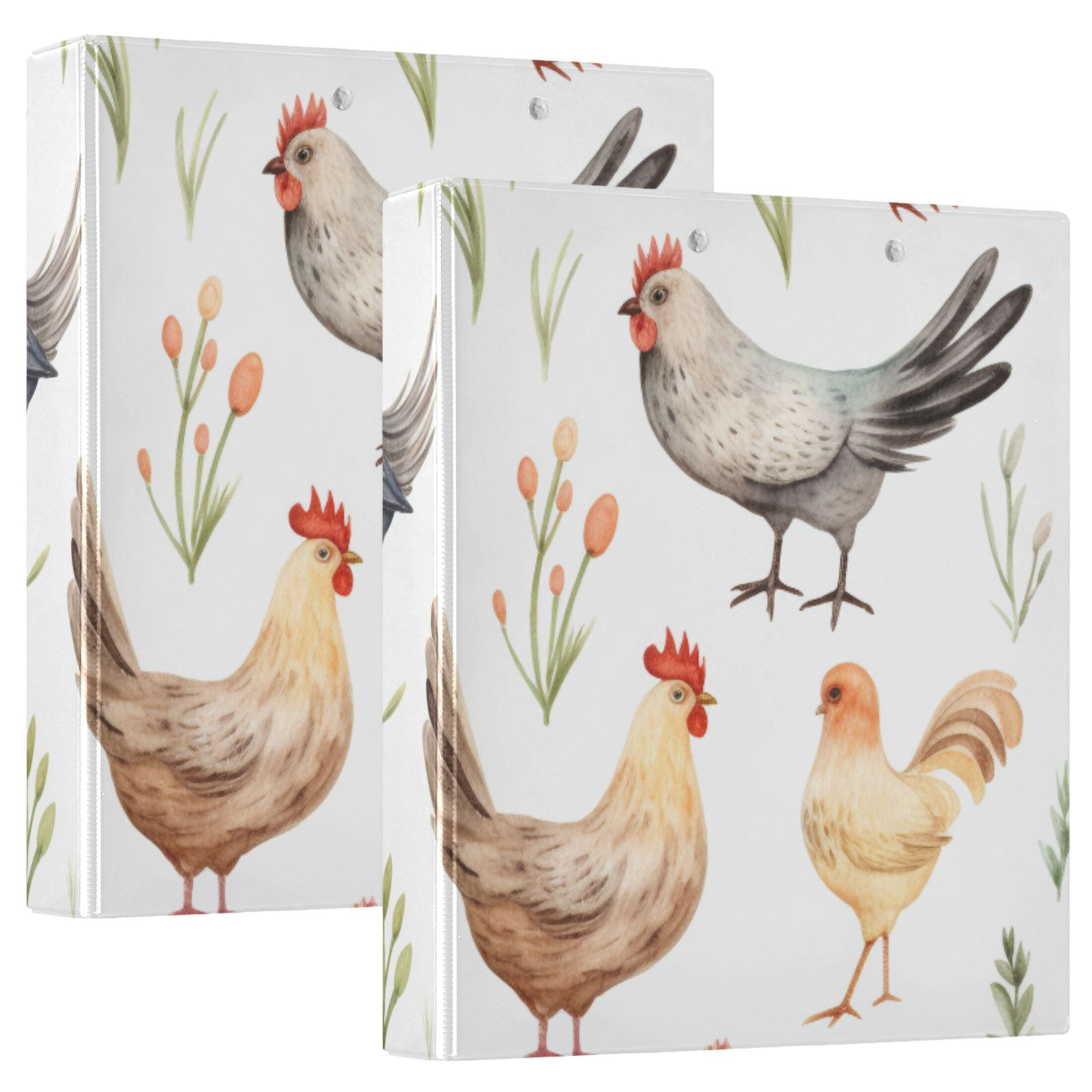 Chicken Hardcover 3 Ring Binder 1.5 inch Round Rings with Interior ...