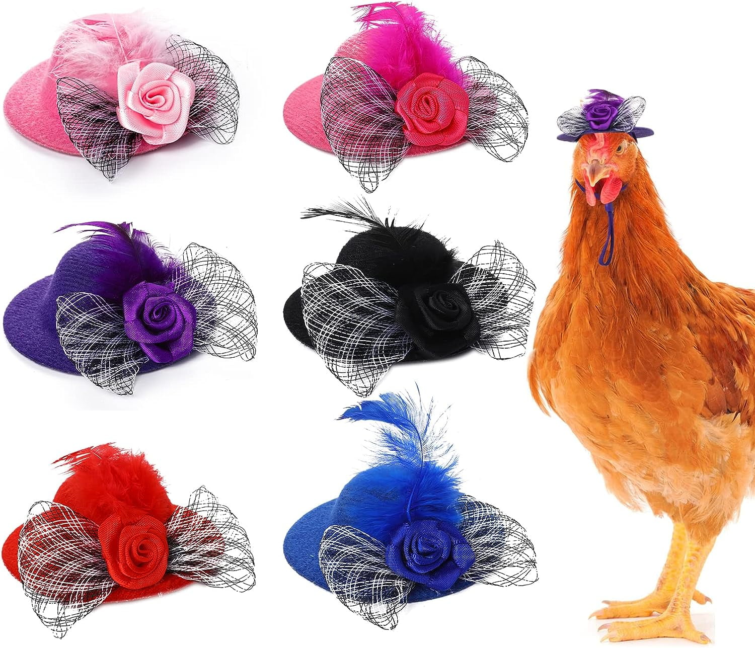 Chicken Hats for Hens Chicken Helmet Mini Hat with Adjustable Elastic ...