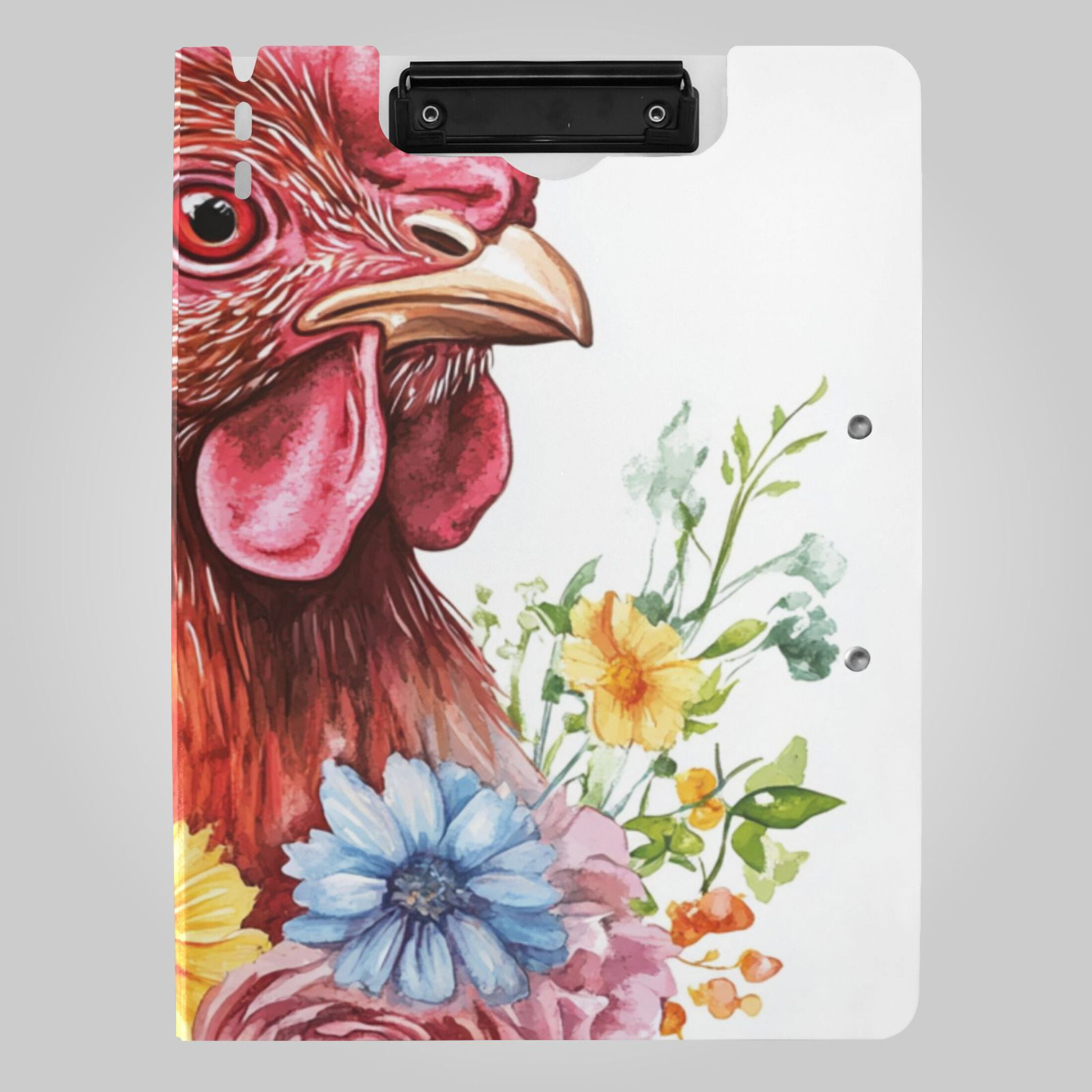 Chicken Head Flowers Foldable Binder Folder Clipboard with Pen Slot ...