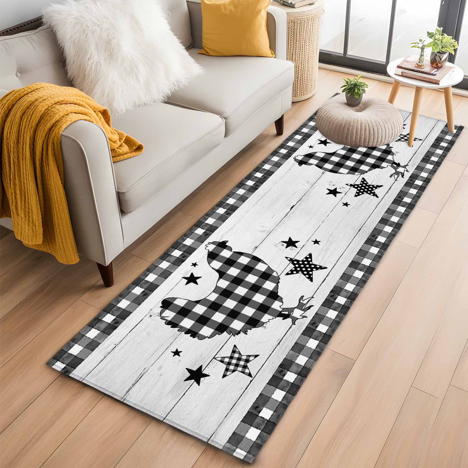 Chicken Hen 2'x6' Runner Rugs for Hallway Kitchen Bedside Non Slip ...