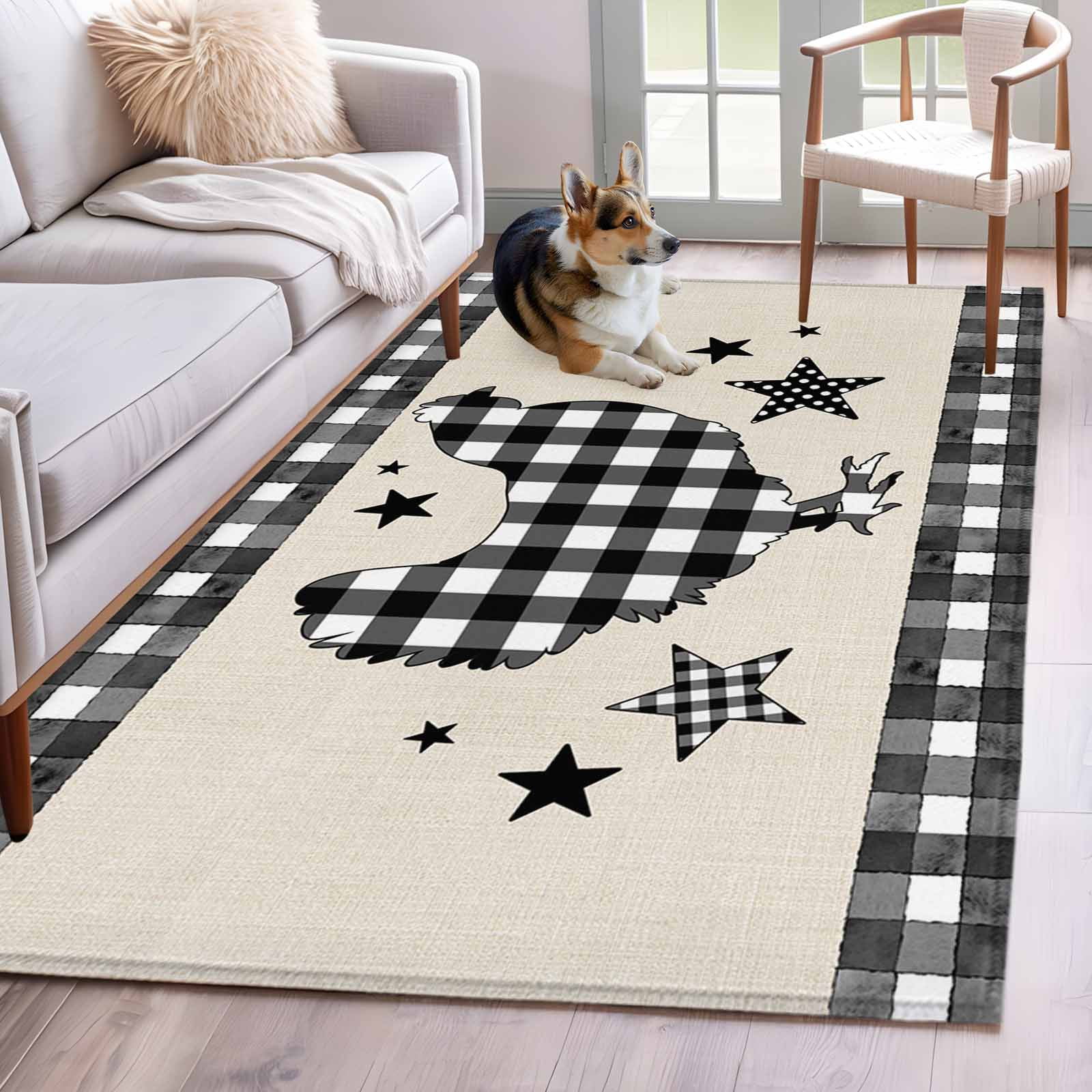 Chicken Hen Area Rugs 4'x6', Small Throw Rugs for Office Bathroom ...